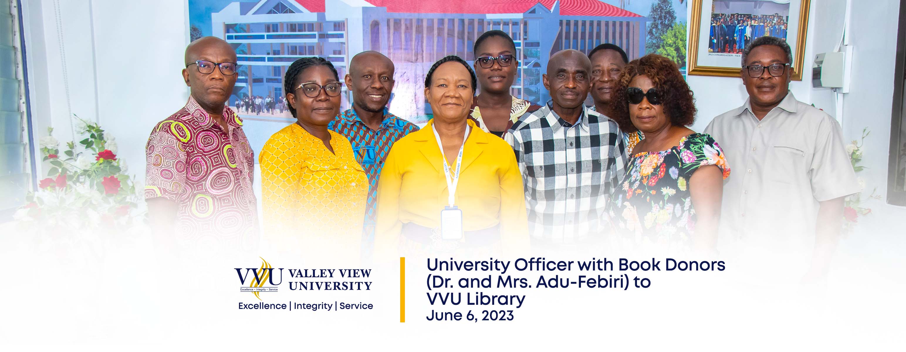Dr and Mrs Adu-Febiri Book Visits VVU